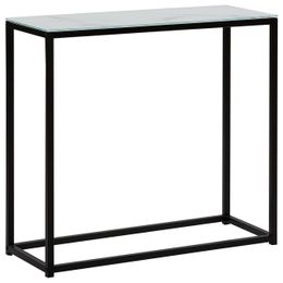 Beliani KONSOLENTISCH Marmor Optik wei&szlig;/schwarz Delano
