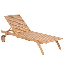 Beliani GARTENLIEGE hellbraun Cesana