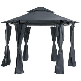 Beliani PAVILLON Stahl graphitgrau ⌀ 350 cm Portel