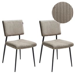 Beliani ESSZIMMERSTUHL 2er-Set Taupe Sturgis