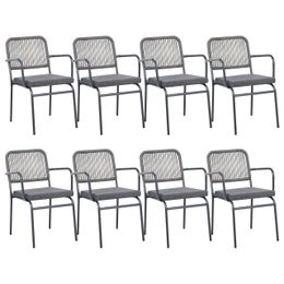 Beliani GARTENSTUHL 8er-Set Grau Taceno