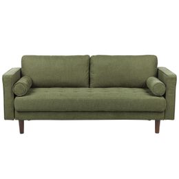 Beliani 3-SITZER-SOFA dunkelgr&uuml;n Nurmo