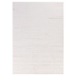 KADIMA DESIGN TEPPICH Kurzflor ILLER in Creme, mit 3D-Design, aus Jute, Florh&ouml;he 12 mm, 120 x 170 cm