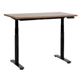 Beliani SCHREIBTISCH braunschwarz 120/72 cm elektrisch h&ouml;henverstellbar Destin IV