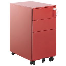 Beliani AKTENSCHRANK rot Bolsena