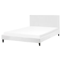 Beliani POLSTERBETT 160/200cm Wei&szlig; Fitou