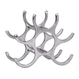KADIMA DESIGN WEINREGAL Aluminium Modern Stil f&uuml;r 6 Flaschen platzsparend 24x29x14cm