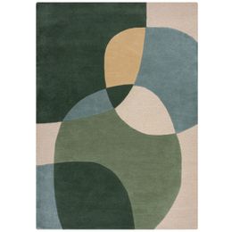 KADIMA DESIGN TEPPICH aus Wolle AIRE in Gr&uuml;n, abstrakt, 200 x 290 cm
