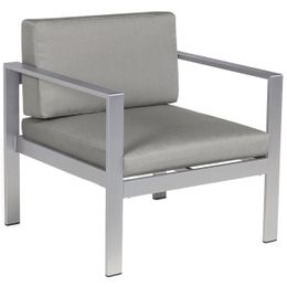Beliani GARTENSTUHL Aluminium Auflagen dunkelgrau Salerno