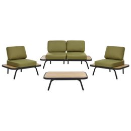 Beliani LOUNGE-SET 4-Sitzer Gr&uuml;n Minozzo