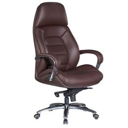 KADIMA DESIGN CHEFSESSEL Leder mit Multiblockwippmechanik bis 120 kg MIRON, Braun 67x67x137 cm