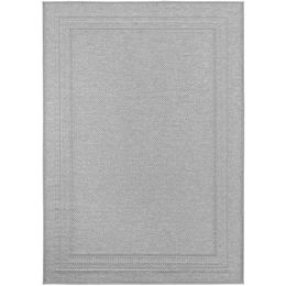 KADIMA DESIGN TEPPICH Outdoor VENTOUX in Grau, mit Bord&uuml;re, 140 x 200 cm