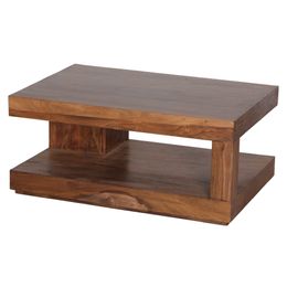 KADIMA DESIGN COUCHTISCH Sheesham Massivholz, 90x60 cm, Einzigartige Maserung, 30 kg Belastbarkeit
