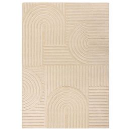 KADIMA DESIGN TEPPICH aus Wolle LEVEN in Natur, geometrisch, 160 x 230 cm