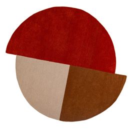 KADIMA DESIGN WOLLTEPPICH HALLEIN, geometrisch, Rot-Beige, &Oslash; 150 cm