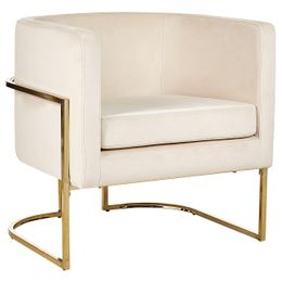 Beliani SESSEL Samtstoff Beige Sirkka