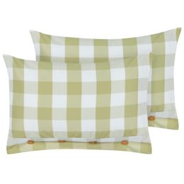 Beliani DEKOKISSEN 2er-Set Hellgr&uuml;n 40/60 cm Tamnine