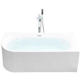 Beliani ECKBADEWANNE 80x169x59 cm wei&szlig; Gocta