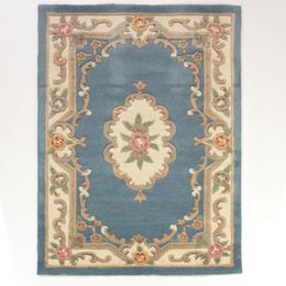 KADIMA DESIGN WOLLTEPPICH BEAULY, klassisch, Blau-Beige, 150 x 240 cm