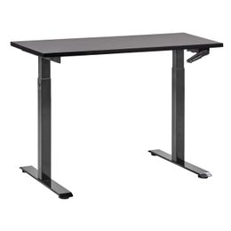 Beliani SCHREIBTISCH schwarz 120/72 cm manuell h&ouml;henverstellbar Destin III