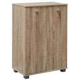 KADIMA DESIGN SCHUHSCHRANK Holz mit 2 T&uuml;ren und 3 Einlegeb&ouml;den, Beige 60x35x90 cm