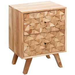 KADIMA DESIGN NACHTTISCH &ndash; Massivholz, 2 Schubladen, handgefertigt, moderner Landhausstil
