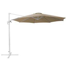 Beliani AMPELSCHIRM sandbeige/wei&szlig; 300 cm Savona