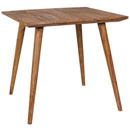 KADIMA DESIGN ESSZIMMERTISCH &ndash; Massivholz Braun 80x80x76 cm Retro Landhausstil