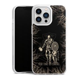 DeinDesign iPhone 13 Pro Handy Silikon H&uuml;lle Case wei&szlig; Handyh&uuml;lle Wikinger Vikings Tv Show Designs Silikon Case