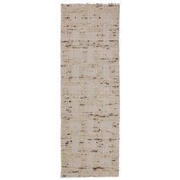 KADIMA DESIGN WOLLTEPPICH handgewebt ELIN, geometrisch, Natur, 80 x 300 cm
