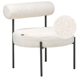 Beliani SESSEL Boucl&eacute; wei&szlig;/schwarz Alpha