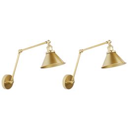 Beliani WANDLAMPE 2er-Set Gold Narva