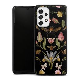 DeinDesign Galaxy A33 5G Handy Slim Case extra d&uuml;nn Silikon Handyh&uuml;lle schwarz H&uuml;lle Bee Blossom Flower Wreath Silikon Slim Case
