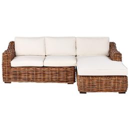 Beliani GARTEN-ECKSOFA 3-Sitzer Beige Briatico