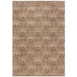 KADIMA DESIGN JUTETEPPICH handgewebt JED, floral, Natur, 120 x 170 cm