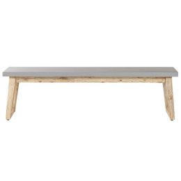 Beliani SITZBANK Beton/Akazienholz grau/heller Holzfarbton 160 cm Oria