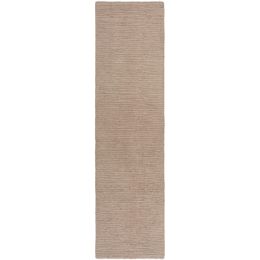 KADIMA DESIGN WOLLTEPPICH ALNE, einfarbig, Natur, 80 x 230 cm