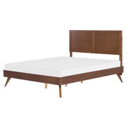 Beliani HOLZBETT 160/200cm Dunkler Holzfarbton Istres