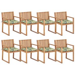 Beliani GARTENSTUHL 8er Set Gr&uuml;n Sassari II