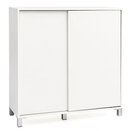 KADIMA DESIGN SCHUHSCHRANK Holz f&uuml;r 20 Paar Schuhe mit Schiebet&uuml;ren, Wei&szlig; 100x38x108 cm
