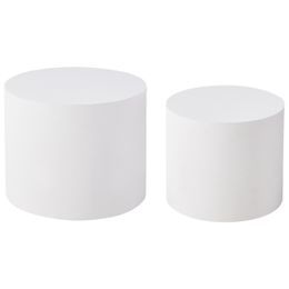 Beliani COUCHTISCH 2er Set Wei&szlig; Manti