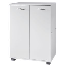 KADIMA DESIGN SCHUHSCHRANK Holz mit 2 T&uuml;ren und 3 Einlegeb&ouml;den, Wei&szlig; 60x35x90 cm