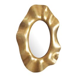 KADIMA DESIGN WANDSPIEGEL Asymmetrisch Metall Gold 60x90 cm Modern