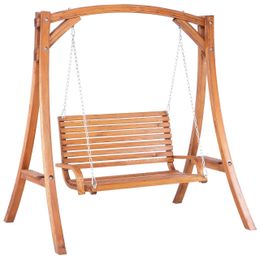 Beliani GARTENSCHAUKEL L&auml;rchenholz dunkelbraun Novara