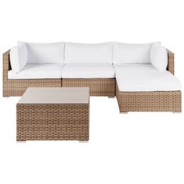 Beliani LOUNGE-SET 4-Sitzer Naturfarben Sano