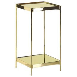 Beliani BEISTELLTISCH Glas gold quadratisch 29/29 cm Alsea