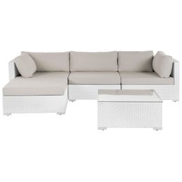 Beliani LOUNGE-SET 4-Sitzer Wei&szlig; Sano