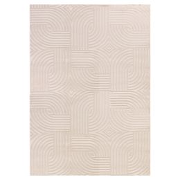 KADIMA DESIGN TEPPICH Kurzflor ILLER in Beige, mit 3D-Design, aus Jute, 80 x 250 cm