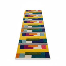 KADIMA DESIGN TEPPICH MOSS, geometrisch-abstrakt, Bunt, 66 x 300 cm
