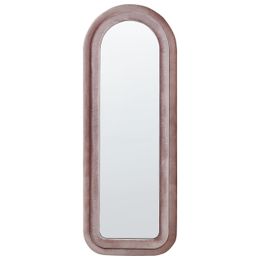 Beliani WANDSPIEGEL Samtstoff rosa oval 60/160 cm Culan